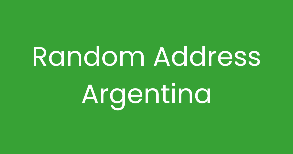 Random Address Argentina