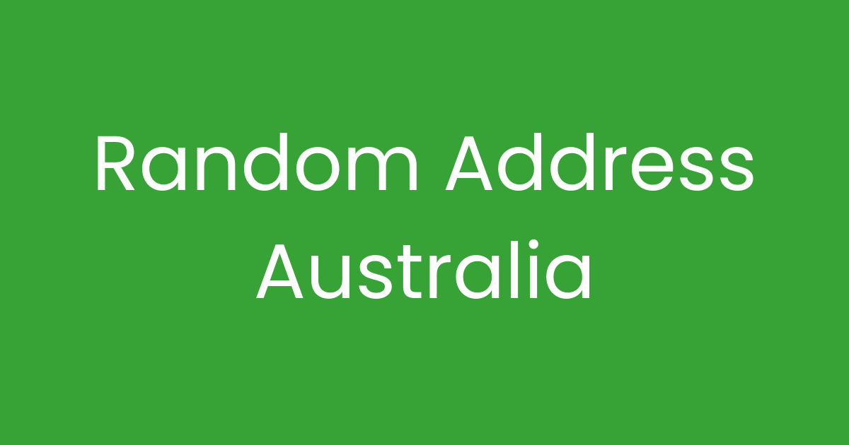 Random Address Australia