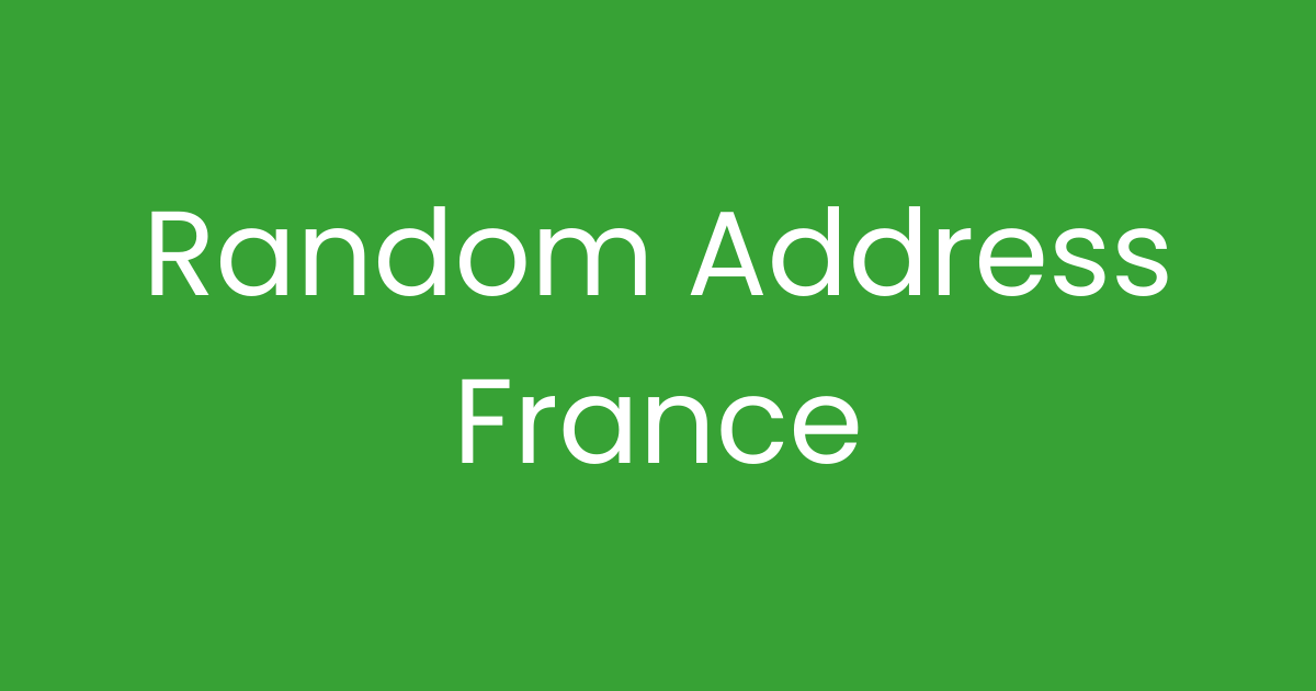 Random Address France